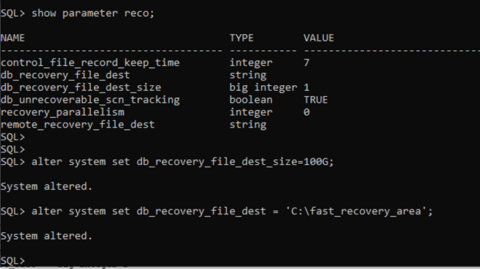 Creating and Sizing the Oracle Fast Recovery Area - VDBA