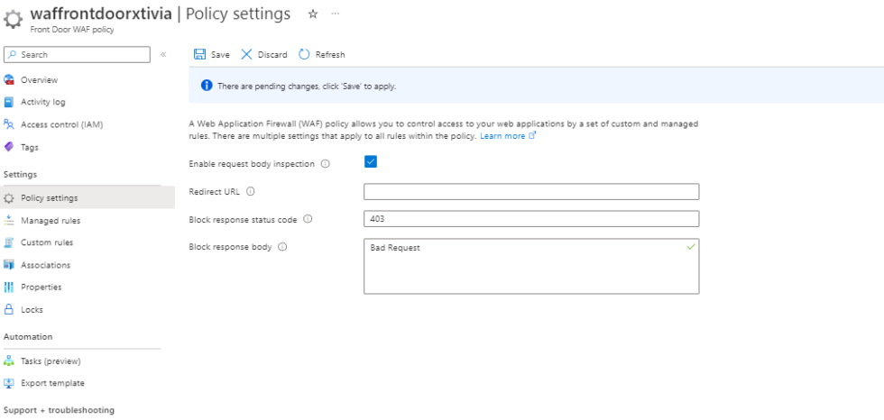 Deploying Azure Front Door With Web Application Firewall Using Custom Rules