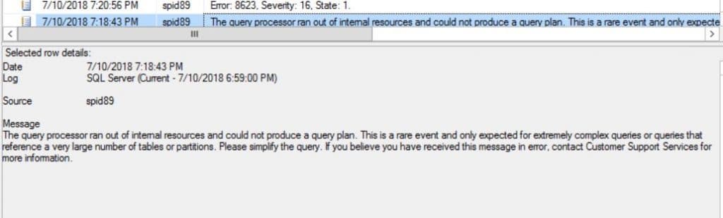 Sql Error 8623 What To Do To Handle It And Get Going Again