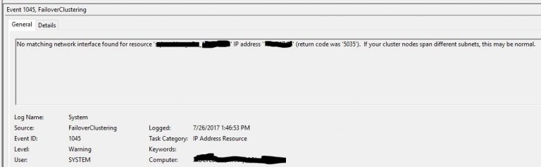 Wsfc Fixing Errors For Alwayson Microsoft Sql Server Sql Clustering